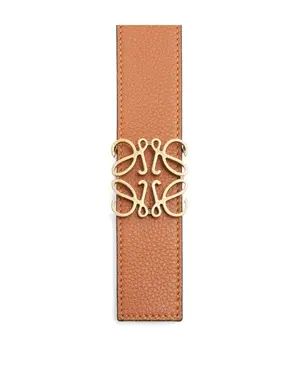 Loewe Reversible Anagram Belt In Soft Grained Calfskin - Black