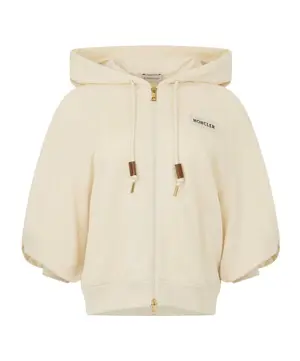 Moncler Hooded Zip-up Casual Jacket - Nude