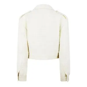 Givenchy Cropped Tweed Jacket With Golden-finish 4g Buttons - White