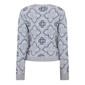 Casablanca Crew Neck Long Sleeve Sweater With Graphic Print