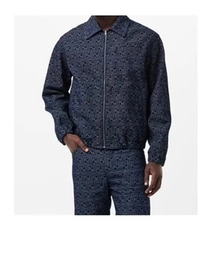 Fendi Printed Zip-up Denim Jacket - Black
