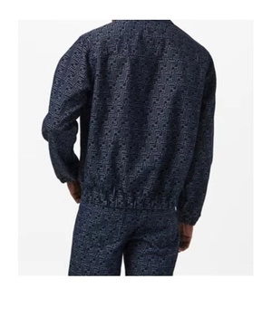 Fendi Printed Zip-up Denim Jacket - Black