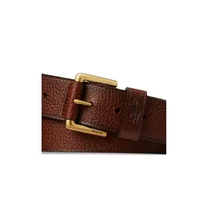Polo Ralph Lauren Pebbled Leather Belt With Embossed Logo