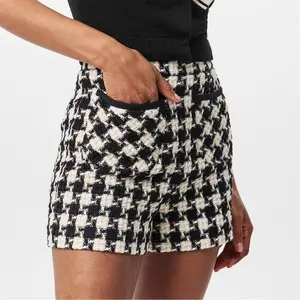 Valentino Garavani Houndstooth Tweed Shorts