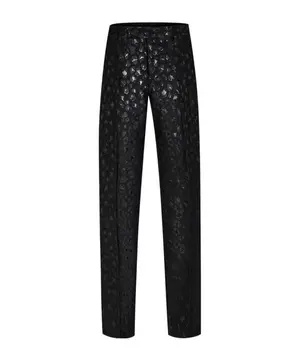 Versace Leopard Print Tailored Trousers - Black