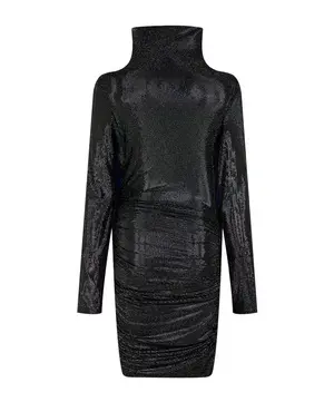 Off-White Long Sleeve Turtleneck Mini Dress - Black