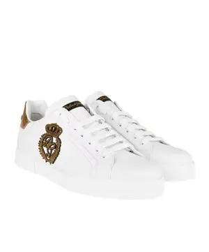 Dolce & Gabbana Crown Leather Portofino Trainers
