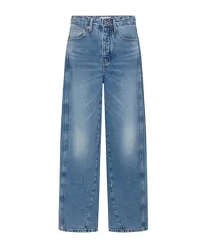 ST. AGNI Wide-leg Faded Jeans