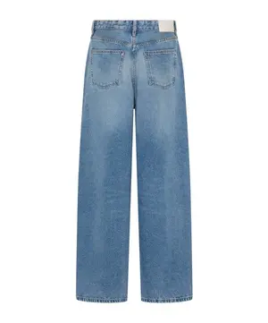 ST. AGNI Wide-leg Faded Jeans