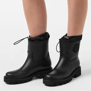 Moncler Kickstream Logo Ankle Boots - Black