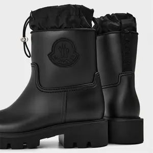 Moncler Kickstream Logo Ankle Boots - Black