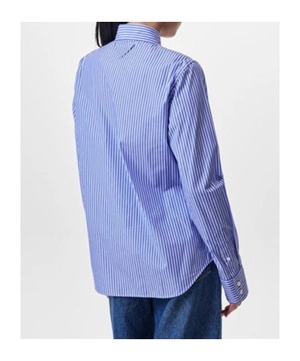 Prada Striped Lapel Shirt With Graphic Embellishment
