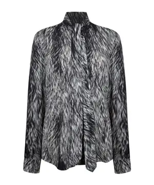 Dolce & Gabbana Animal Print Shirt With Lace-up Neckline