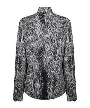 Dolce & Gabbana Animal Print Shirt With Lace-up Neckline