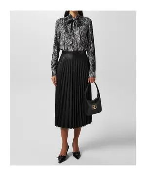 Dolce & Gabbana Animal Print Shirt With Lace-up Neckline