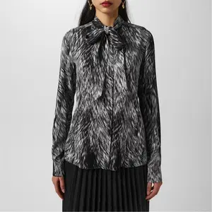 Dolce & Gabbana Animal Print Shirt With Lace-up Neckline