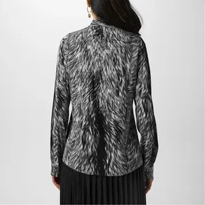 Dolce & Gabbana Animal Print Shirt With Lace-up Neckline