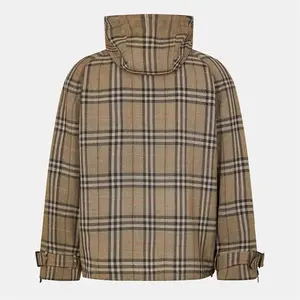 Burberry Checked Casual Half-zip Jacket - Brown
