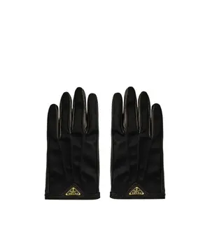 Prada Triangle Logo Gloves - Nero