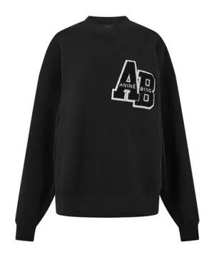 ANINE BING Long Sleeve Sweatshirt With Logo Detail - Black