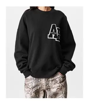ANINE BING Long Sleeve Sweatshirt With Logo Detail - Black