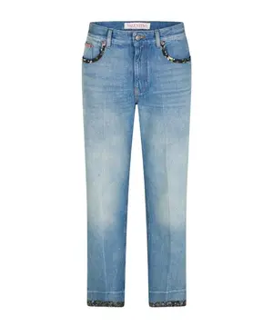 Valentino Garavani Denim Trousers With Belt Loops - Blue