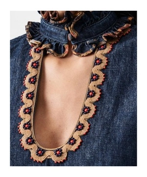 Valentino Garavani Embroidered Denim Top