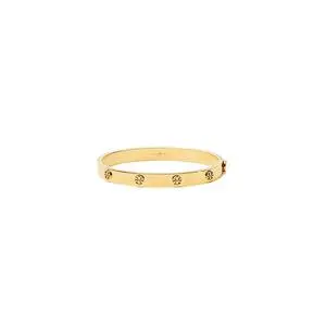 Tory Burch Engraved Slim Hinged Bangle