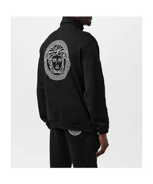 Versace Medusa Print Fleece Jacket - Black