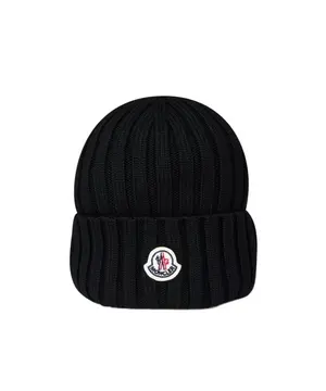 Moncler Ribbed Beanie With Embroidered Logo