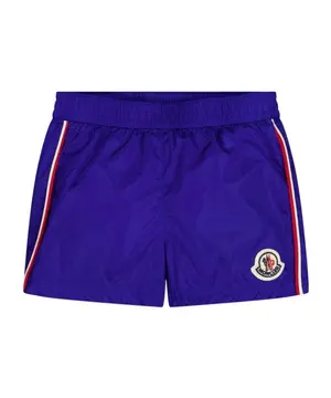 Moncler Emblem Patch Shorts - Blue