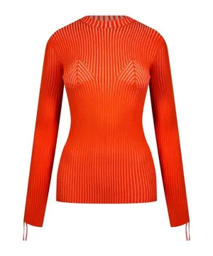 Off-White Ribbed Knit Sweater