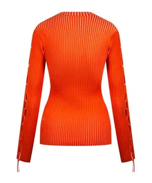 Off-White Ribbed Knit Sweater