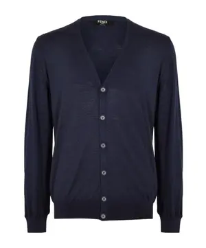 Fendi V-neck Cardigan - Blue