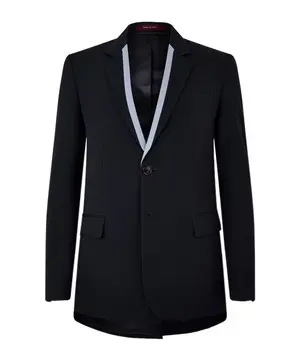 Gucci Single Breasted Contrast Color Blazer - Black