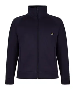 Valentino Garavani Zippered Long Sleeve Casual Jacket - Black