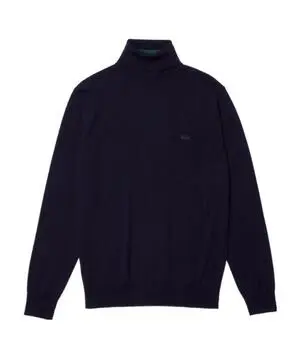 Lacoste Logo Embroidered Turtleneck Jumper - Black