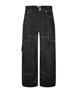 GANNI Belt Loops Slacks - Black