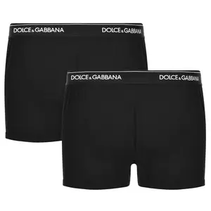 Dolce & Gabbana Plain Cotton Stretch Boxers, 2-pack