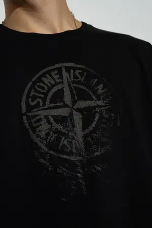 Stone Island Logo Printed Crewneck T-shirt