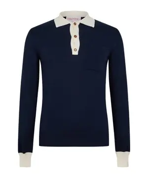 Valentino Garavani Polo Shirt With Contrast Trim - Black