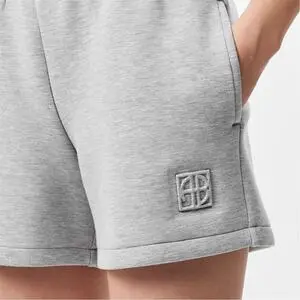 ANINE BING Elastic Waist Shorts With Graphic Detail
