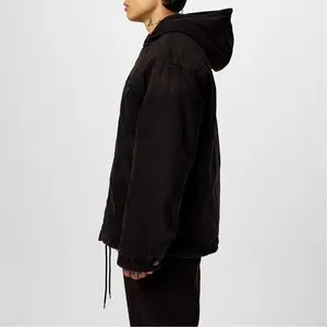 Prada Denim Zip-up Jacket With Hood