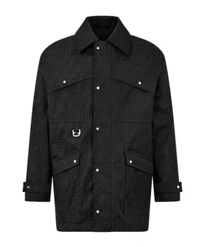 Fendi Logo Jacquard Blouson Jacket - Black