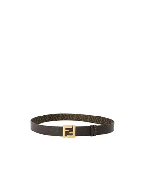Fendi Reversible Ff Logo Belt - Black