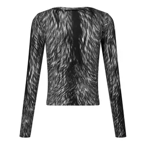 Dolce & Gabbana Fur Print Long Sleeve Knitwear