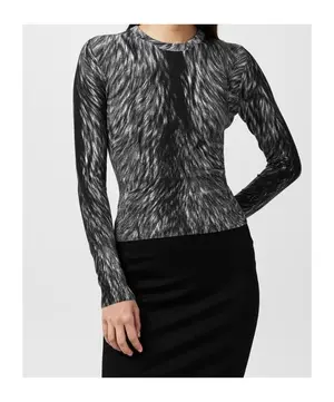 Dolce & Gabbana Fur Print Long Sleeve Knitwear