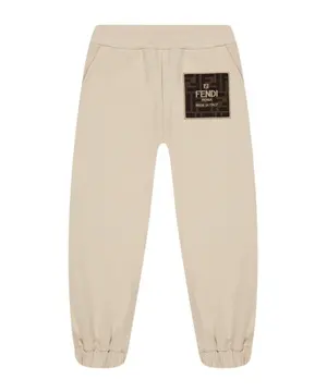Fendi Emblem Patch Jogger Pants - Nude