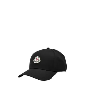 Moncler Logo Patch Hat - Black