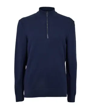 Hugo Boss Ebrandozipped Crew Neck Jumper - Black